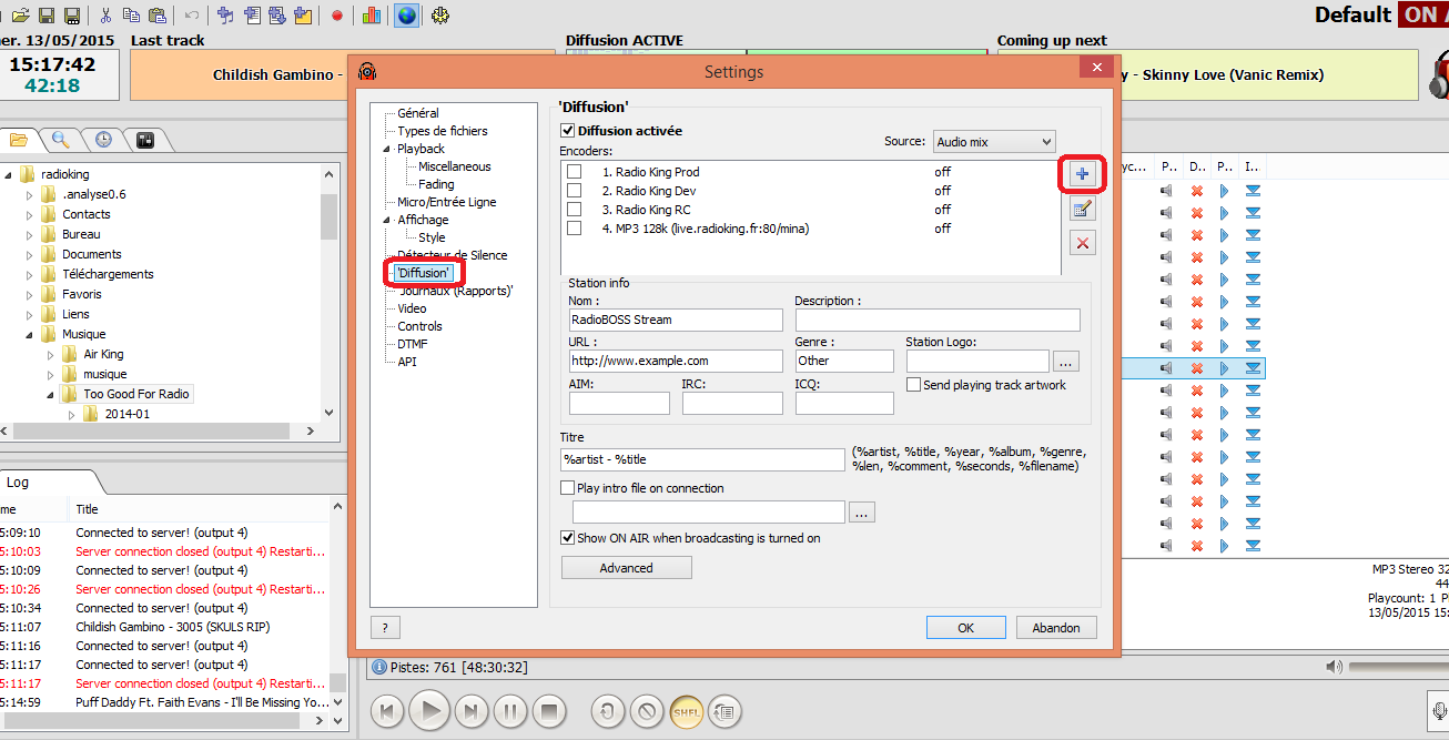 Diffuser avec RadioBOSS – Centre d'aide RadioKing